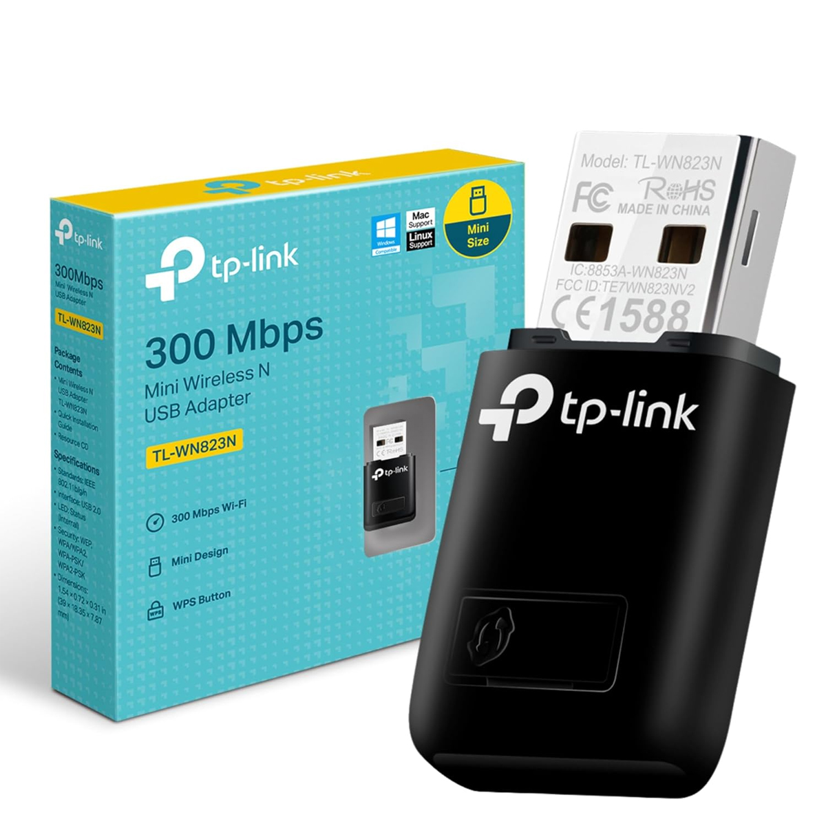 Buy TL-WN823N N 300Mbps Mini Wireless USB Adapter Black Online | getat ...